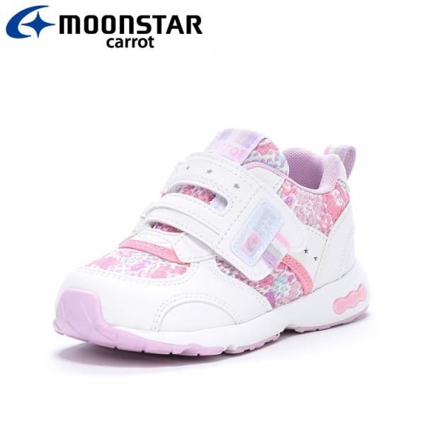 「子どもの足にいいことぜんぶ」の想いから生まれた機能シューズ「ムーンスター キャロット」の急速乾燥性に優れた幅広「3E」シューズです。水が浸み込みにくく乾きやすい素材を使用しているので、汚れても気軽に洗えて清潔です。アッパーはメッシュと合成...