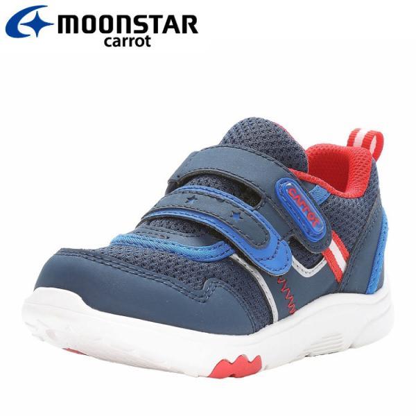 「こどもの足にいいことぜんぶ」の想いから生まれた機能シューズ「ムーンスター キャロット」の「チャチャッとRUNドリー!」のキッズシューズです。ワンタッチで脱ぎ履きできるバンドのジョグタイプです。洗濯機で洗えて「急速乾燥」機能もついている、忙...