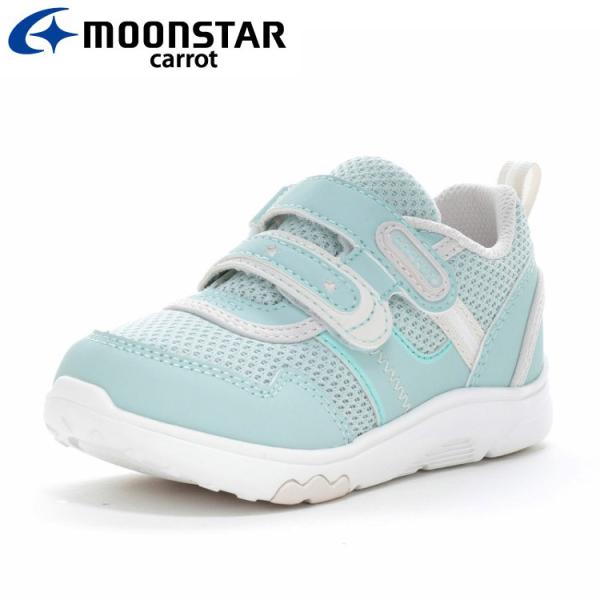 「こどもの足にいいことぜんぶ」の想いから生まれた機能シューズ「ムーンスター キャロット」の「チャチャッとRUNドリー!」のキッズシューズです。ワンタッチで脱ぎ履きできるバンドのジョグタイプです。洗濯機で洗えて「急速乾燥」機能もついている、忙...