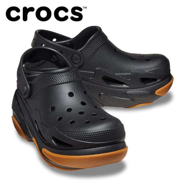 【男女兼用商品】ストリートスタイルとハイファッションを融合させた、注目を集めること間違いなしの大胆なクロッグ。バブル クラッシュ クロッグは、スリムでフェミニンなフォルム、スタイリッシュなディテールのついた大胆なラバーポッドアウトソール、ど...