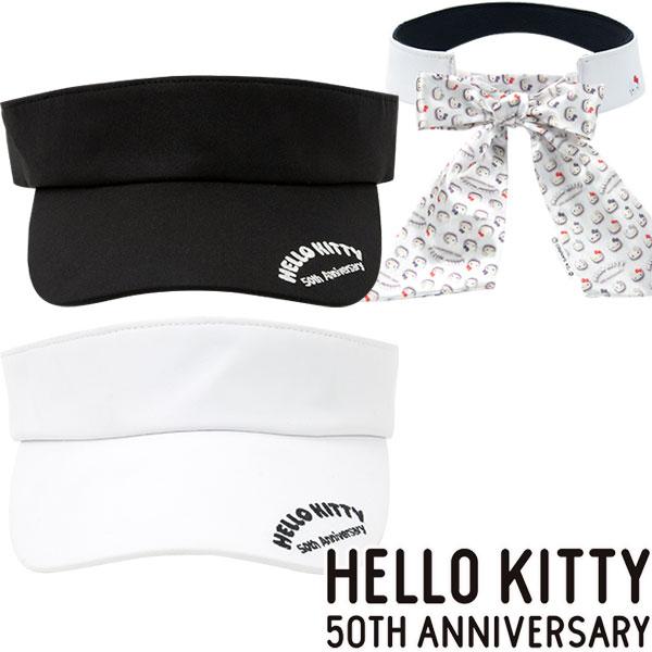 HELLO KITTY ハロー・キティ 50周年 50th Anniversary SANRIOキティリボン付き バイザー ホワイト ブラックハローキティ生誕50周年のアニバーサリー シリーズ身長はりんご5個分、体重はりんご3個分。世界中で...