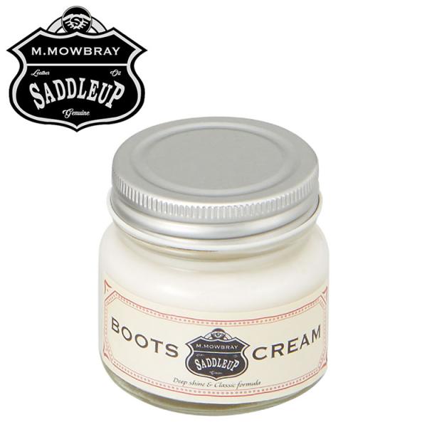 Saddle Up Boots Cream「SADDLEUP ブーツクリーム」は、 ガシガシ履いたブーツを長く履くために必要な○状態を回復するための「配合バランス」○ダメージから守るための「水溶性シリコン」○経年変化を活かすための「仕上がり...