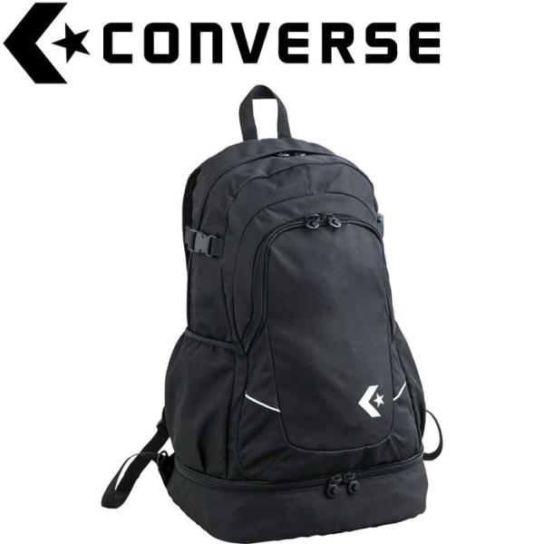 通学やクラブ活動、スポーツジム用とあらゆるシーンに便利なデイパック。ファスナー引き手はCONVERSEの刻印が入ります。二層式で荷物の仕分けにも便利。大容量約40リットルで合宿にも対応します。素材：ポリエステル100%サイズ：高さ55cm×...