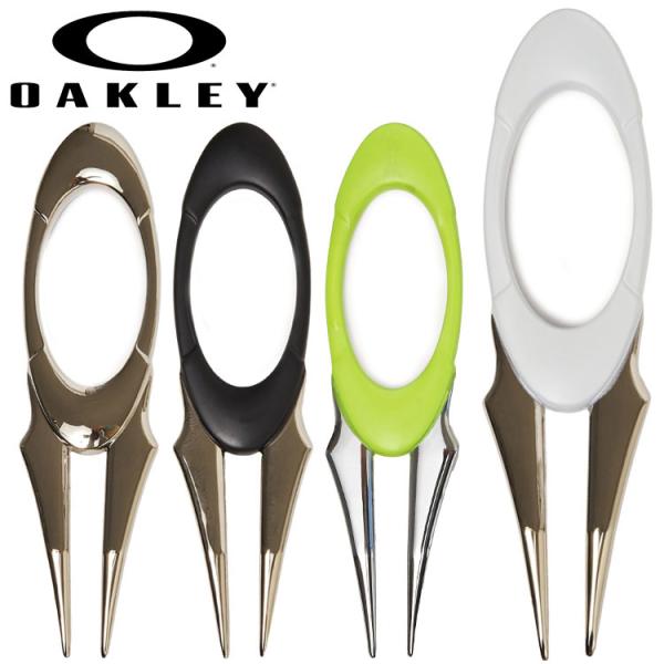 OAKLEYのエリプスロゴを持ち手に採用したグリーンフォーク。SIZE：10.2cm×2.2cm×0.55cm生地素材：亜鉛合金