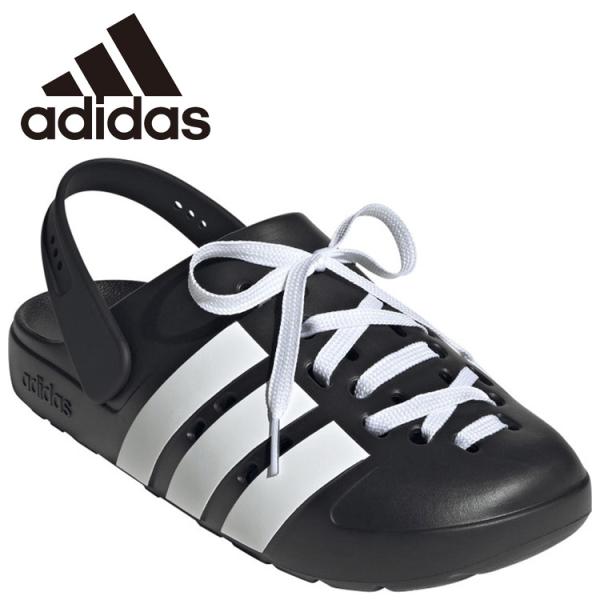 シューレースのディテールが、adidasのクロッグに今っぽさをプラス。アイコニックなアディレッタのシルエットをベースに、取り外し可能なストラップと通気性を高めるパンチングを備えたデザイン。アッパー、ライニング、アウトソールには合成素材を使用...