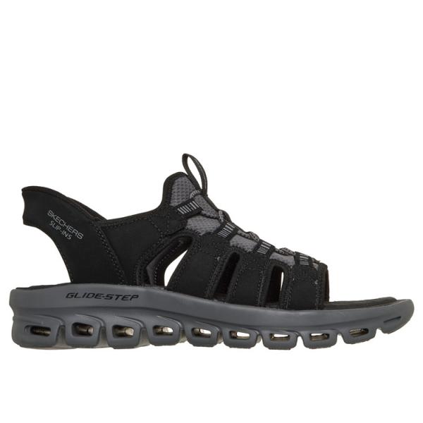 Skechers Hands Free Slip-ins(スケッチャーズ ハンズフリー スリップインズ)。グライドステップサンダル。合成素材のアッパー、Heel Pillow(ヒールピロー)デザインを採用したSkechers Hands F...