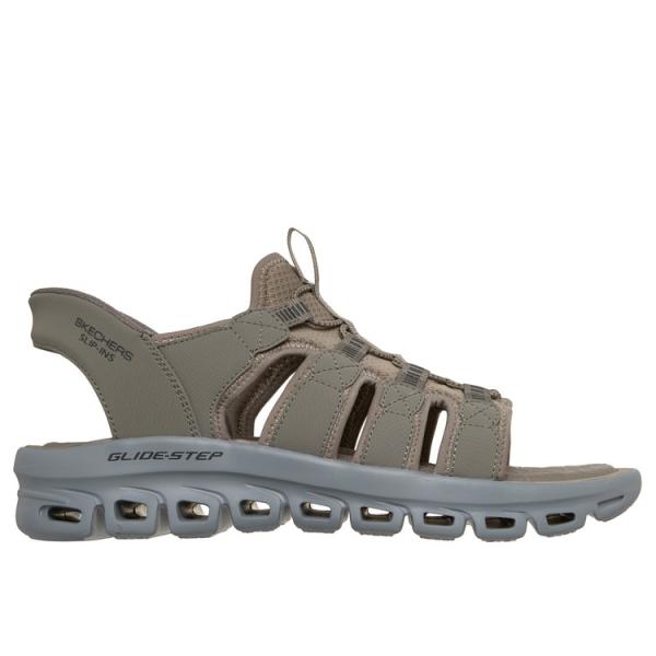 Skechers Hands Free Slip-ins(スケッチャーズ ハンズフリー スリップインズ)。グライドステップサンダル。合成素材のアッパー、Heel Pillow(ヒールピロー)デザインを採用したSkechers Hands F...