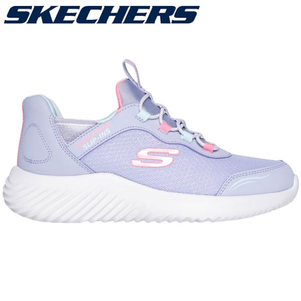 立ったままハンズフリーで靴の脱ぎ履きが可能なSLIP-INSモデル。ストレッチレースを配したメッシュと合成素材のアッパー、クッション性のある低反発素材のSkechers Air-Cooled Memory Foam(スケッチャーズ エアクー...