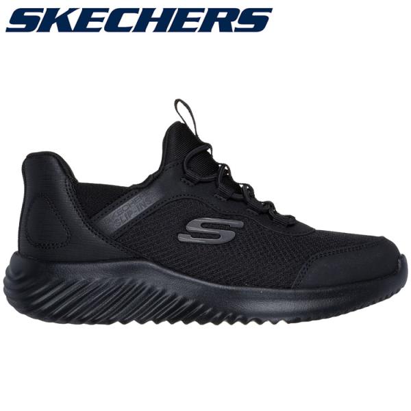 立ったままハンズフリーで靴の脱ぎ履きが可能なSLIP-INSモデル。ストレッチレースを配したメッシュと合成素材のアッパー、クッション性のある低反発素材のSkechers Air-Cooled Memory Foam(スケッチャーズ エアクー...