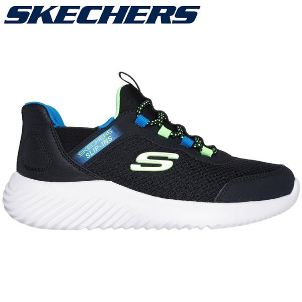 立ったままハンズフリーで靴の脱ぎ履きが可能なSLIP-INSモデル。ストレッチレースを配したメッシュと合成素材のアッパー、クッション性のある低反発素材のSkechers Air-Cooled Memory Foam(スケッチャーズ エアクー...