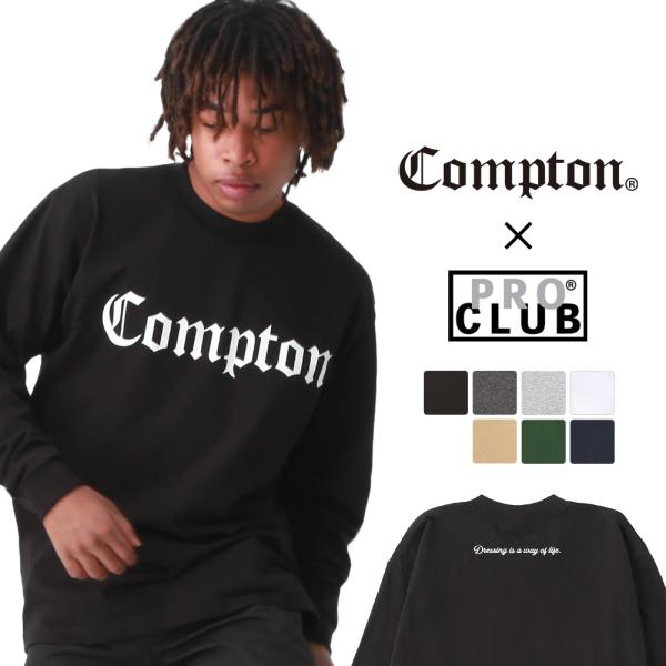 【商品名】コンプトン プロクラブ tシャツ 長袖 大きいサイズ プリント ロンt メンズ ブランド ストリート アメカジ ヘビーウェイト 6.5オンス USAモデル PRO CLUB COMPTON OLD SCHOOL【ブランド名】 CO...