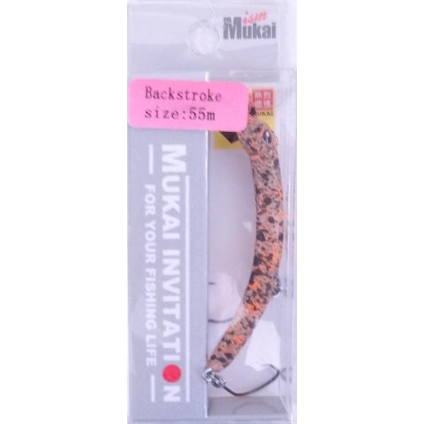 メーカー： ムカイフィッシング商品名：プラグ バックストローク 55S55ｍｍ3.5ｇ大物対応ビックフック仕様登場バックストローク55Sが、大物キラールアーとして人気上昇中！クネクネとした柔らかい動きの中に、引き抵抗の強い水押しを兼ね備えた...