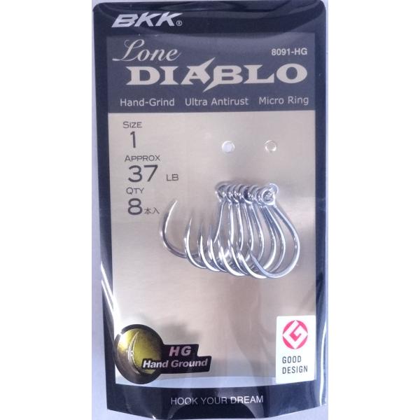 メーカー：BKK　フック商品名：ローン・ディアブロローンディアブロの設計思想は、ルアーに最適なシングルフックを創り出すことでした。BKKの最新技術を結集し、最高レベルの貫通性能、長期にわたる海水耐腐食性、そして優れたフック構造強度を備えたこ...