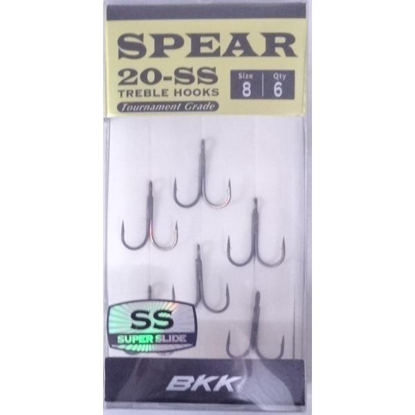 メーカー：BKK　フック商品名：スピア　20-SS日本の淡水域における標準フック　線径0.8X(当社表記) シャープでいて頑丈な針先は硬い口でも容易に貫通させるSS(スーパースライド)コーティングを採用し、貫通時の摩擦抵抗を最小限に抑制セン...