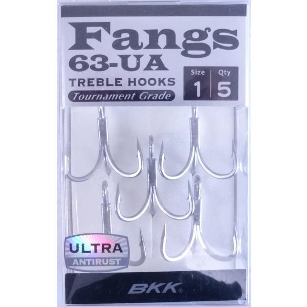 メーカー：BKK　フック商品名：ファングス 63 UAソルトフィッシングにおける強化フック。大物に主導権を渡さないパワーファイトを可能にする線径3X。UA(ウルトラアンチラスト)コーティングを採用し、腐食に非常に強く、強度を長く保持します。...