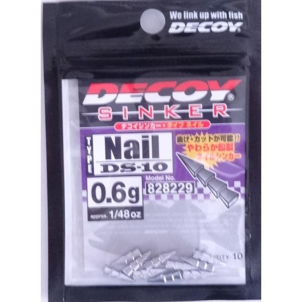 メーカー： カツイチ　デコイ商品名： デコイシンカー　タイプネイル DS-10リグったまま簡単にウェイトUPが可能なネイルシンカーワームに突き刺して使用できるネイルタイプのシンカーです。スイミングバランスの安定化や、フォールスピードを変える...