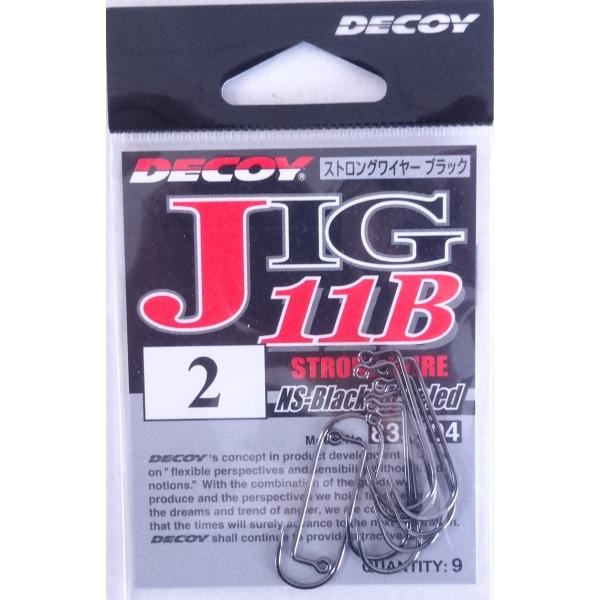 メーカー：DECOY商品名：ストロングワイヤー ブラック JIG11B９入りジグヘッドの自作に最適！太軸ジグフックジグヘッドの自作を中心に、おもにバスフィッシングで活躍するNSブラックカラー。・ストロングワイヤー採用。・あらゆるジグにマッチ...