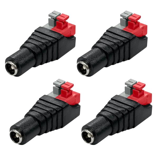 電源線に接続し、DCプラグオスと接続する際に使用します。防犯カメラのDCアダプタとの接続に最適です。プッシュ部分を押すだけでケーブルの取り外しが簡単にできます。・ジャック内径:5.9mm・中心ピン径:2.1mm・極性:センタープラス・対応導...