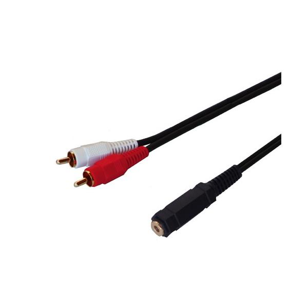 【変換ケーブル】●φ3.5mmステレオミニプラグをピンプラグ　（赤白）×2に変換します。 【仕様】 片側： RCAピンプラグ（オス）×2（赤・白） 片側：φ3.5mmステレオミニジャック（メス）×1■長さ　1.5m■９９．９９６％ＯＦＣ（無...