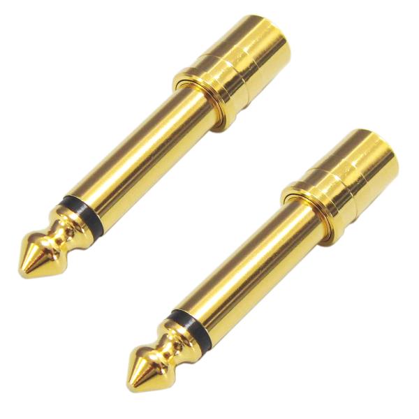 ■金メッキプラグ！ ■ピン（ＲＣＡ）プラグを⇒標準（フォン）プラグに変換します！■ピン（ＲＣＡ）ジャック（メス）→６．３ｍｍモノラル標準プラグ（オス）■ＲｏＨＳ指令対応！ ※３．５ｍｍミニ端子にはご使用になれません。※モノラル用です。ステレ...