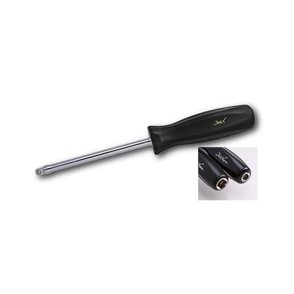 全長：200mmグリップエンドに1/4sqの差込みが付いたドライバーハンドルです。ドライバーハンドルとしてだけでなく、ラチェットと組み合わせたり、スライドハンドルと組み合わせる事で力を掛けて使用したい場合などにも対応出来ます。