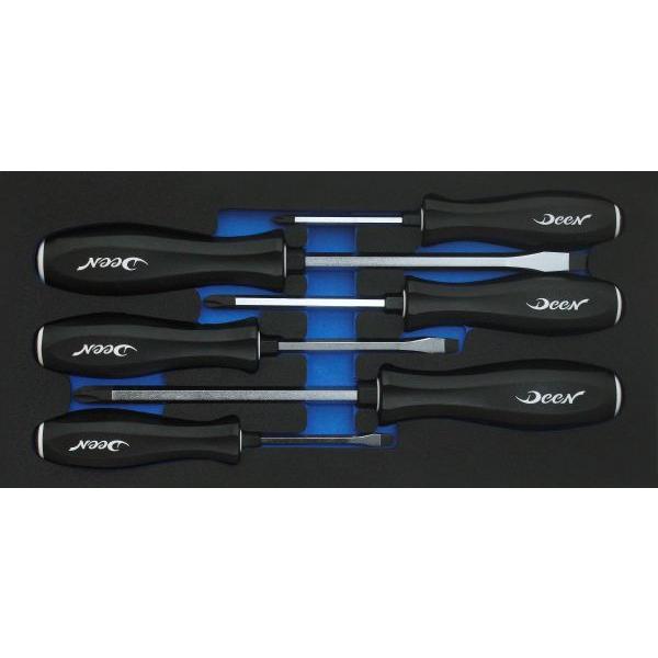 グリップ部分をブラックにモデルチェンジしました。一般的によく使われるサイズの貫通ドライバーのセットです。様々な使用シチュエーションを想定し研究を重ね開発された、 多様な握り方に最適化したグリップ形状を採用した貫通ドライバーです。グリップエン...