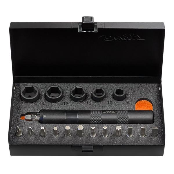 セット内容：・インパクトドライバー・1/4sq IMPACT SOCKET: 8, 10, 12, 13, 14mm・ビット：マイナス4, 5, 6、プラス1, 2, 3、HEX4, 5, 6、TORX20, 25, 40