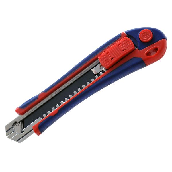 熱処理(焼き入れ)を施したSK5の刃を使用。4枚までマガジンにセットでき、刃の交換の手間なし。先端のねじを締める事でカッター刃がでないようにロックできる為、安全に使用可能。刃の抜き方：スライダーを一番上まで移動させ、刃を引っ張ると抜けます。...