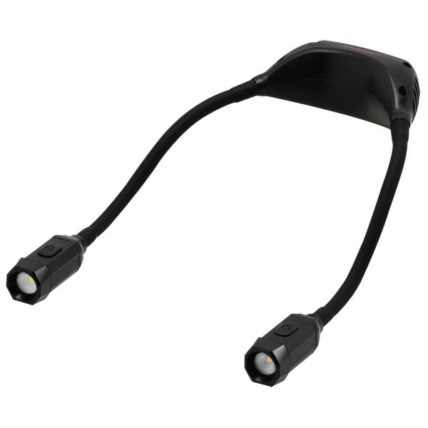 ・首に掛けて使用することで両手がフリーになり、手元を近距離で照射できます。・中央部分にマグネットがあり、スチール素材のものに固定することができます。中央部分のネジ穴は三脚などへ固定が可能です。・アーム部分が自在に曲がることで照射箇所を選べま...