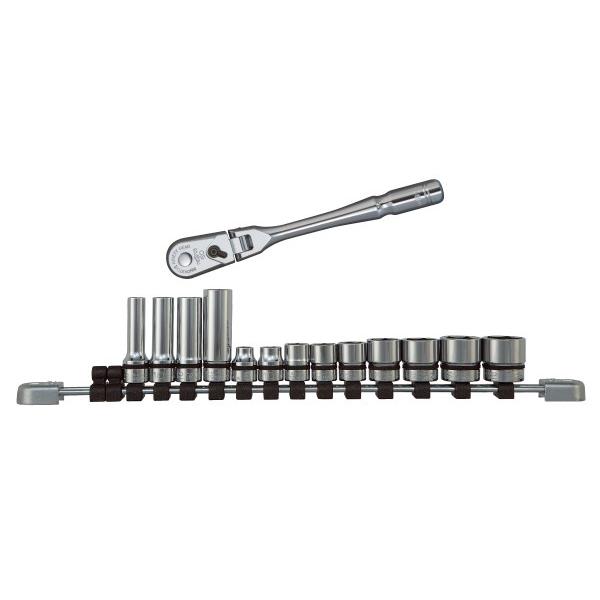 定価38,040円・ラチェット（NBRC390F）定価16,500円・ソケットセット（スタンダード8、10、12、13、14、17、19、21、22mm。ディープ8、10、12、14mm）ネプロス販売実績No.1のファクトリーギアだからこそ...