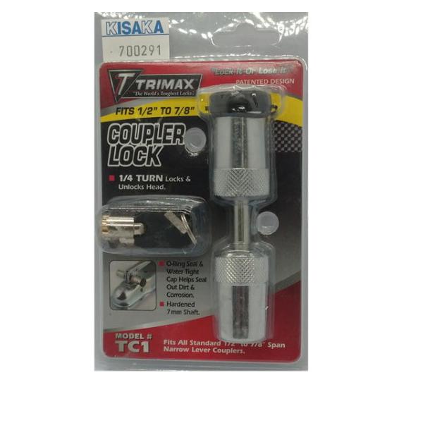 トレーラーのヒッチカプラーをロックするアイテムです。キーシリンダー式ロックでゴミ等の進入を防ぐラバーキャップ付き。◆サイズ：全長：100mm◆シャフト径：6.8mm◆シャフトスパン(ロック時の隙間)：22mm◆材質：スチール製◆キー×2付属...