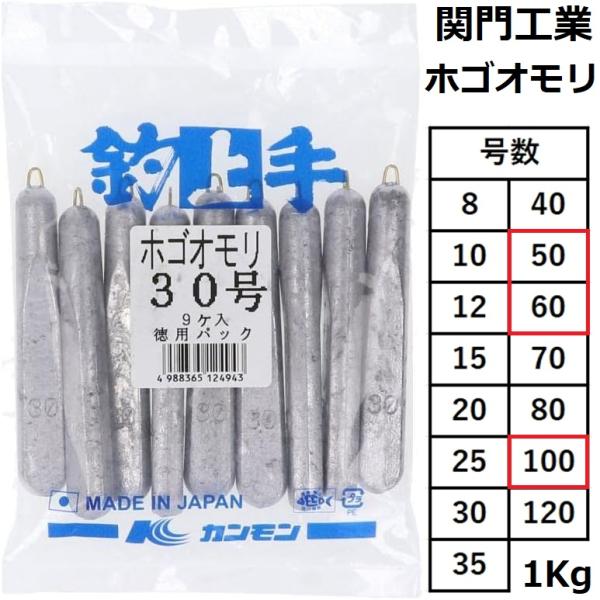 メーカー ： カンモン 関門工業商品名 ： ホゴオモリ 1kg種類：ホゴオモリ号数：8,10,12,15,20,25,30,35,40,50,60,70,80,100,120量： 1kgMADE IN JAPAN・国産・日本製送料サイズ：小...