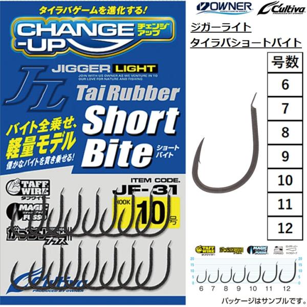 メーカー ：オーナー/カルティバ  OWNER CULTIVA商品名 ：ジガーライトタイラバショートバイト JF-31 No.12376種類：フック主な用途： ジギング品番：No.12376号数：6,7,8,9,10,11,12号送料サイズ...