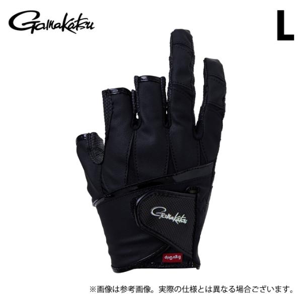 【エルゴグリップグローブ(3本切) GM7295】まさに「握ること」を目的に開発したグローブカラー：ブラック×ブラック、ブラック×レッド、ブラック×ゴールド素材：〈甲〉合成皮革(ポリウレタン65%　ナイロン35%)　　　　　　ニット(ナイロ...