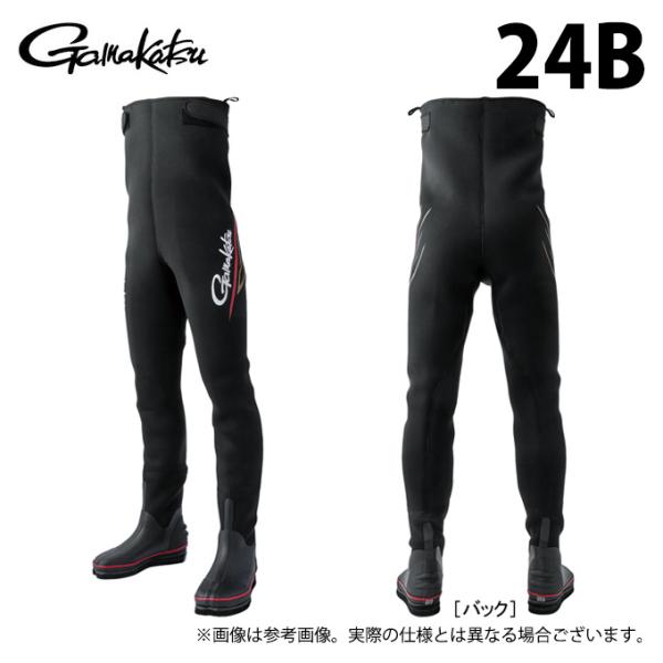 【胴付ウェーダー(先割・4mm厚) GM5825】カラー：ブラック素材：〈本体〉クロロプレン両面ジャージ　　　〈ブーツ部〉特殊ラバー　ポリプロピレンフックループ先割4mm厚フェルトソール●ウエストアジャスターベルトウエストの両側にアジャスタ...