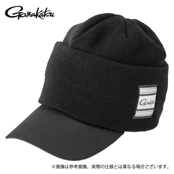 【 2WAYニットバイザーキャップ(BLACK WORKS) GM9119】冬の釣行に最適なニットキャップカラー：ブラック(Gamakatsu)、ブラック(MARINE BOX)、ブラック(BLACK WORKS)サイズ：F素材：〈本体〉ア...