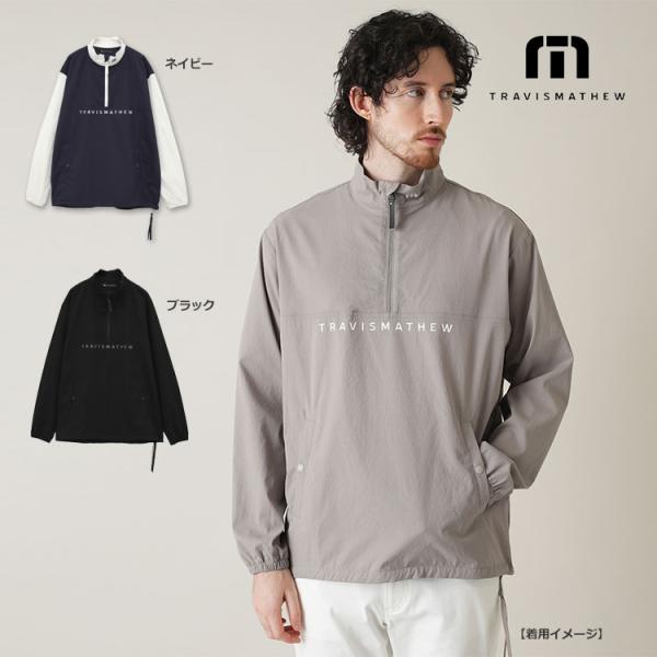 TravisMathew 7AL003 Quarter Zip JK クォータージップ ジャケット （メンズ） DotAir組織と特殊シワ加工により、ナチュラルで涼し気な快適タフタ素材のクォータージップジャケット 男性用ゴルフウェアー 爆買