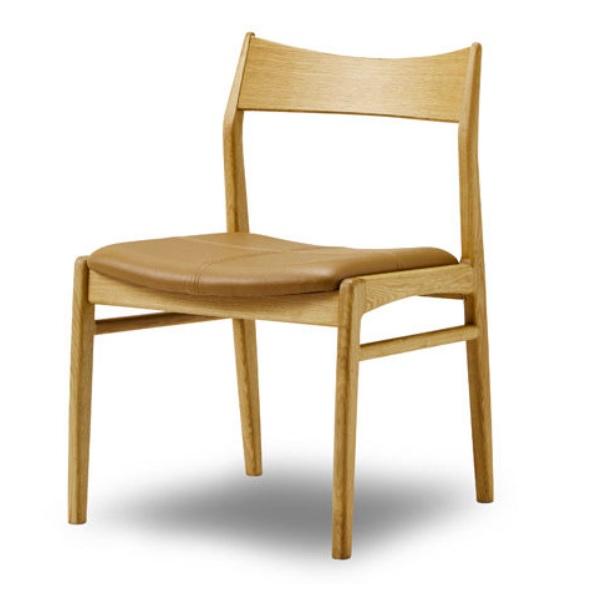 アームレスチェア オーウェン 2材種対応：オーク/ウォールナット無垢、突板 座面：PVC オーク：キャメル色/ウォールナット：ブラック色 ポリウレタン塗装 送料無料（玄関前配送）北海道、沖縄、離島は別途お見積り。少し広めの座面でゆったりと座...