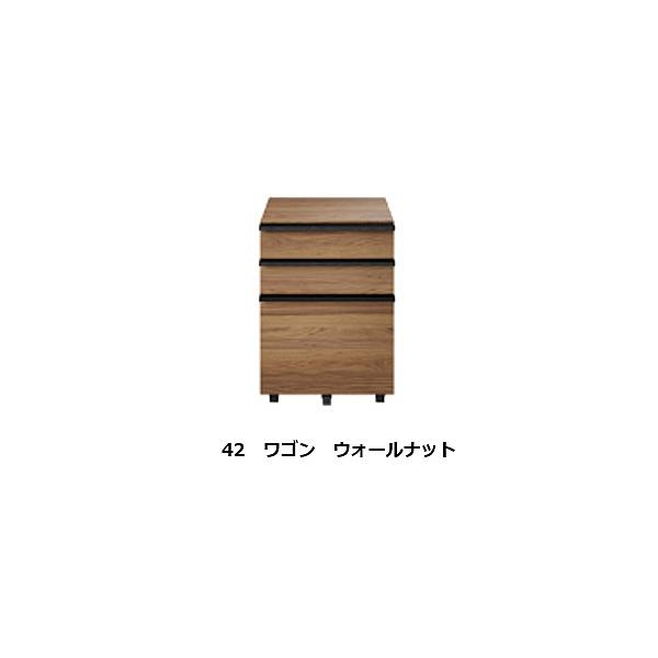 シギヤマ家具 42ワゴン ブリオ 表面材：ウォールナット突板 引出し：フルオープンレール ウレタン塗装 要在庫確認。送料無料 (玄関前配送) 北海道・沖縄・離島は見積り。A4サイズの用紙やファイルが収納可能。キャスター付きだから移動も楽にで...