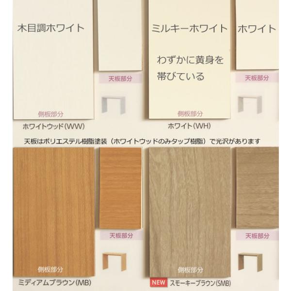 【板見本のサンプル】事前に色を確認するためにご用意いたしました。天板表面はポリエステル樹脂塗装、タップ樹脂（ホワイトウッドのみ）と天板以外の２タイプをお届けいたします。同じシリーズ本棚・書棚オーダーメイドと組み合わせると同じ色合いでコーディ...