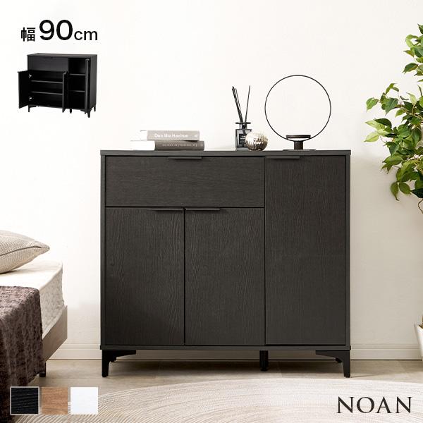 リアルな木目調シートに、マットブラックのアイアンを組み合わせたデザインで、おしゃれで上質な空間を演出します。北欧インテリアや、和の要素を取り入れたジャパンディスタイルにも自然と溶け込みます。引き出し収納、下段収納、サイド収納があり、たくさん...