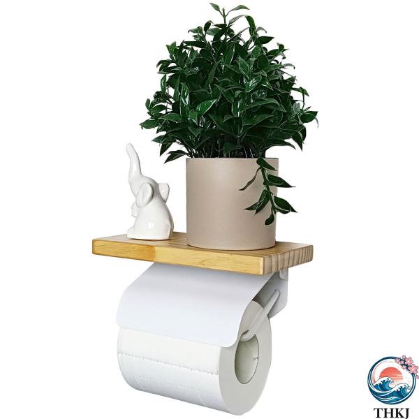 商品の説明                                                商品名： ナチュラル木目トイレペーパーホルダー 1連 商品説明： 天然木の温かみとマットなスチールフレームを組み合わせたシンプルなトイ...