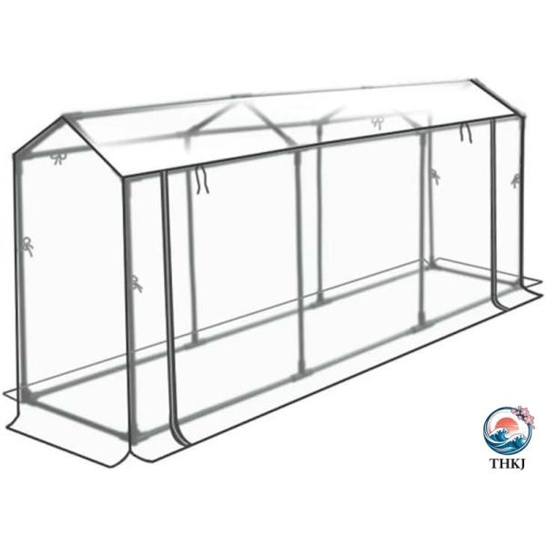 【高品質素材】ビニールハウスは高品質の鉄骨フレームとPEプラスチック素材で作られ、耐食性・耐久性・防水性など機能が優れています。設置が簡単で、すべての植物を寒さや直射日光から保護できます。 【透明設計】透明なフラワーハウスカバーは、植物がよ...