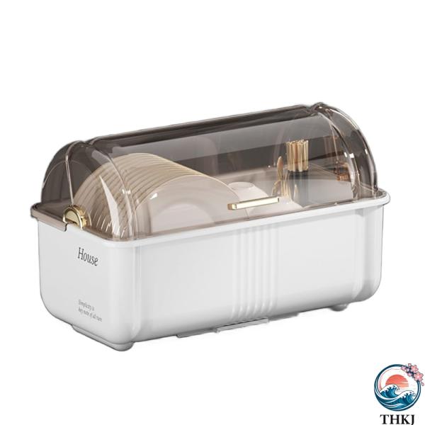 商品の説明                                                1 キッチンの整理に最適な収納ボックスで食器や箸を綺麗に収納できます。2 蓋付きの食器収納棚は食器や皿を保護しながら収納できます。3 ...