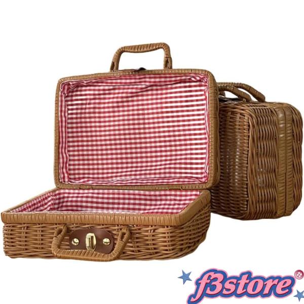 【ピクニックや行楽に最適】美味しい料理をたっぷり詰めて、家族や友人と楽しいピクニックへ。広々とした自然の中で、食事やおしゃべりを楽しめる収納バスケット。遠足やお花見、アウトドアにもぴったり。【丈夫で長持ちするPPラタン素材】高品質のPPラタ...