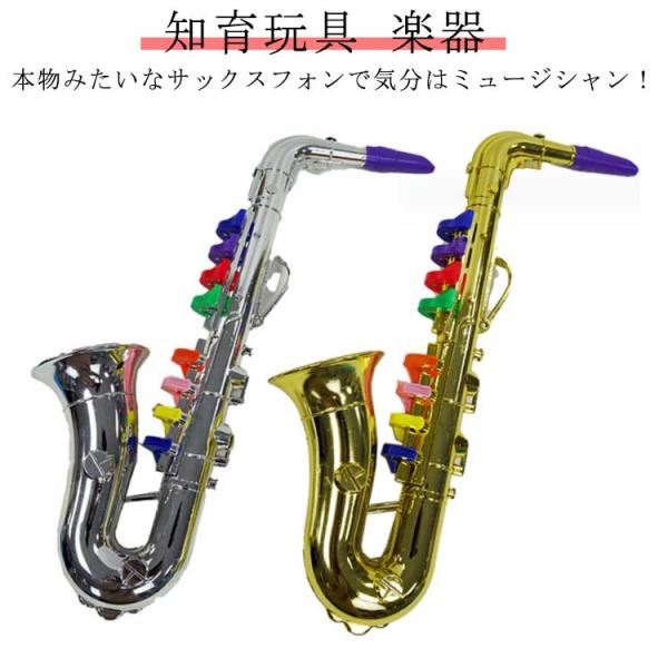?本物みたいなサックスフォンで気分はミュージシャン！?とても軽いので持ちやすい！?色分けされたキーが使いやすく覚えやすい。?息を吹き込む角度のコツを覚えれば、お子さまも小さなアーティストに変身！?実際に存在する楽器そっくりに作られたこのおも...
