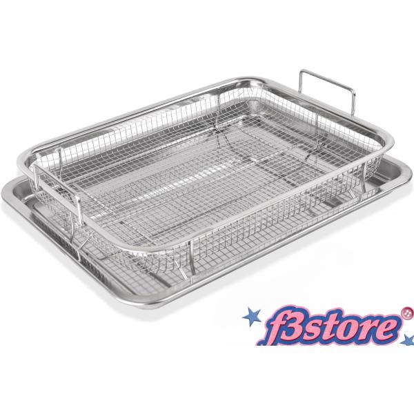 【少油のヘルシー調理】 揚げ物バットを使えば、本来の風味と栄養を保ちながら、85％少ない油でサクサクの揚げ物が楽しめます。油きりバットは揚げ物を素早く冷ますように設計されており、揚げ物から出た余分な油はトレイに滴り落ちるので、調理台やテーブ...