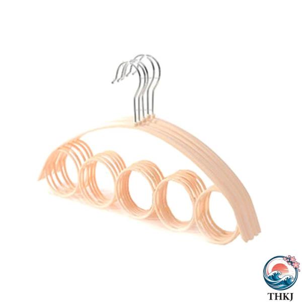 商品の説明                                                名前: 5 リング ハンガー カラー：ベージュ/ピンク 素材: pp + 金属 サイズ: 40x22.5cm リング直径：6cm パッ...