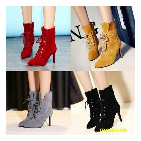 カ 大きいサイズ おしゃれ 秋 小さいサイズ 冬 きれい系 大人っぽい ハイヒール 履きやすい ブーツ 脚長効果 ヒモ付き シューズ