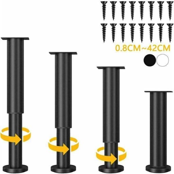 【高さ調整可能・内部構造改良】 25cmから42cmまで調整可能なテーブルの脚で、あらゆる家具に対応します。また、内部構造が改良され、より安定して揺れにくくなっています。回転させるだけで高さを調節し、凹凸がある地面に合わせて自由に高さ調整し...